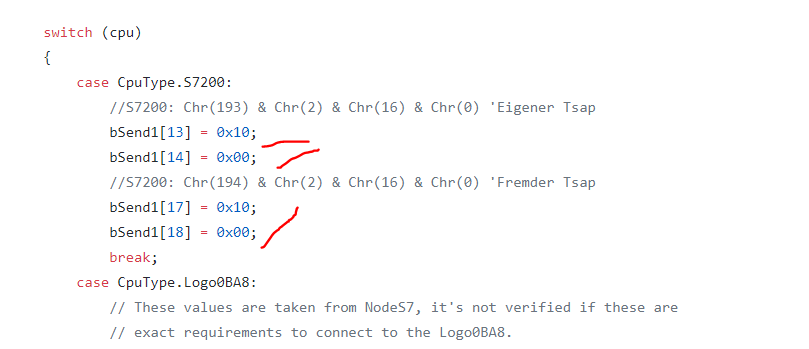 Connect S7-200 TPKT header is incomplete / invalid. Received Bytes: 0 ...