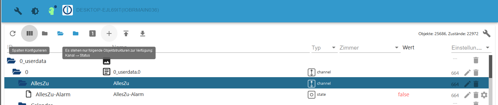 Generating of folder in channel not possible · Issue #1272 · ioBroker/ioBroker.admin · GitHub