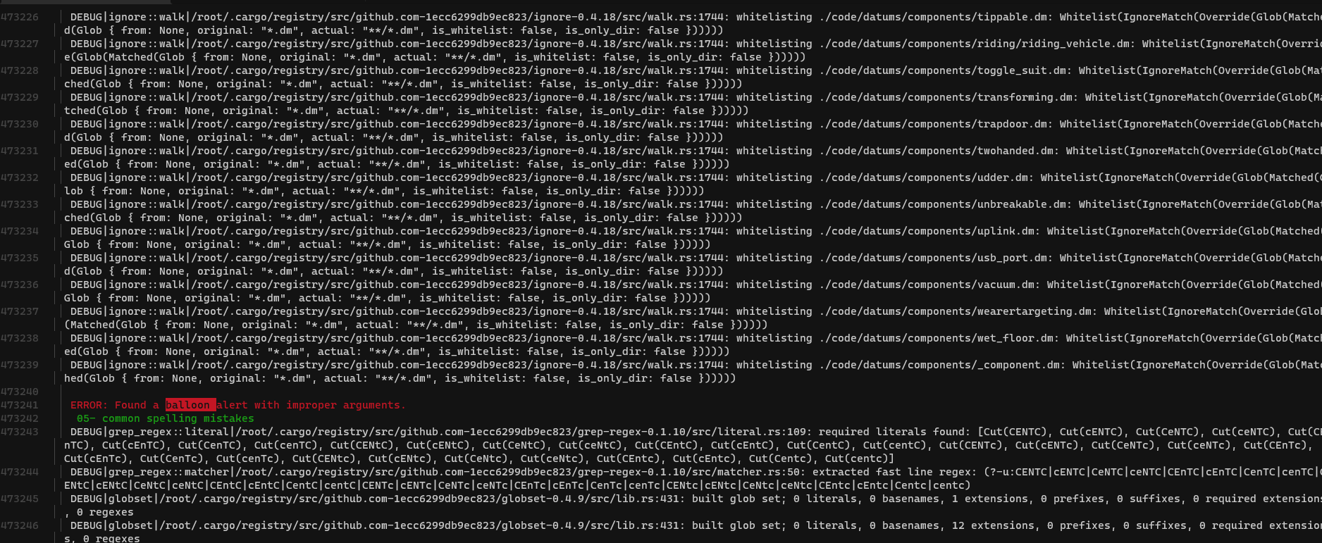 Greps are not working on CI · Issue #71695 · tgstation/tgstation · GitHub