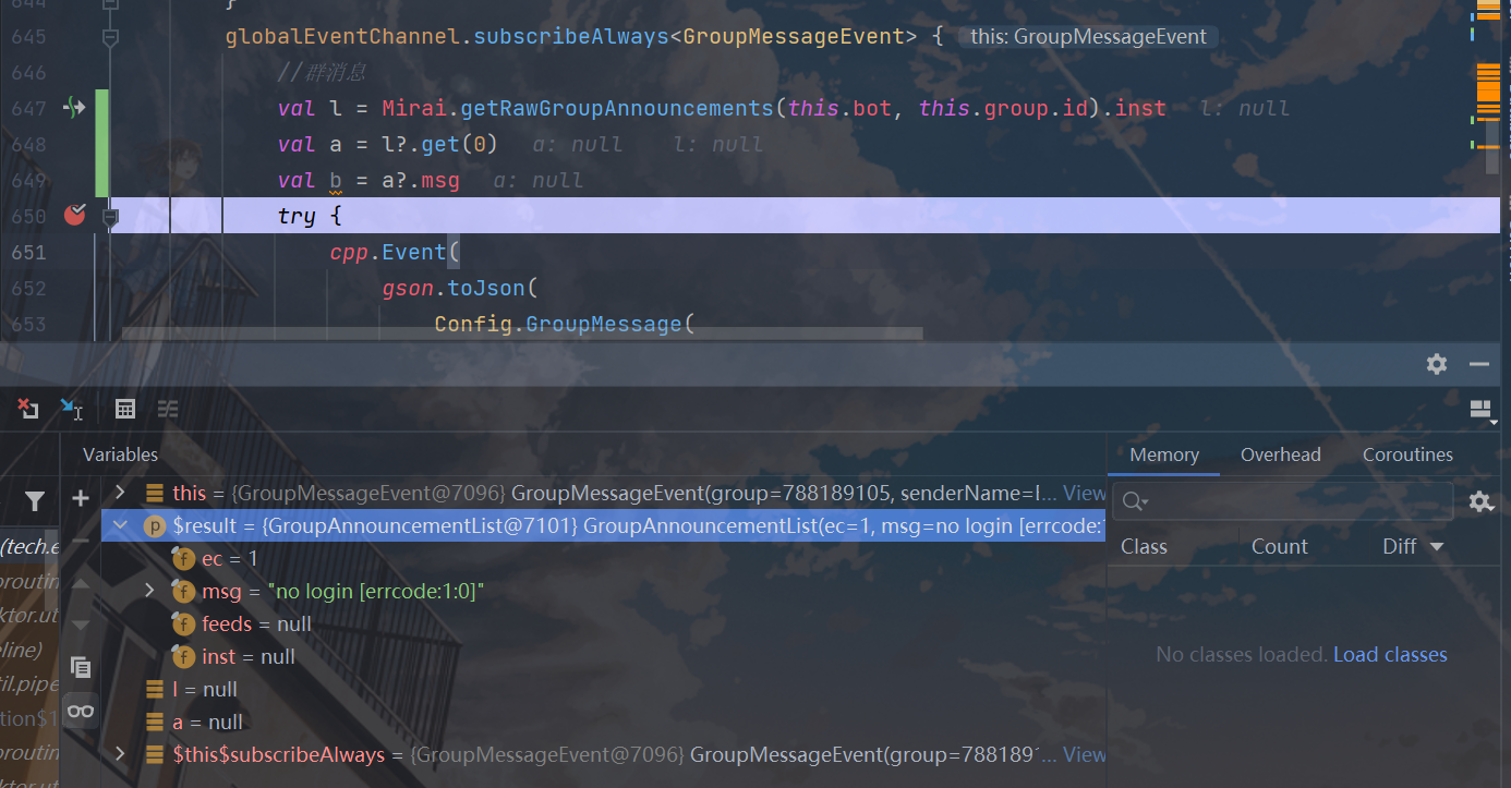 Mirai.getRawGroupAnnouncements 取不到群公告 · Issue #1322 · mamoe/mirai · GitHub