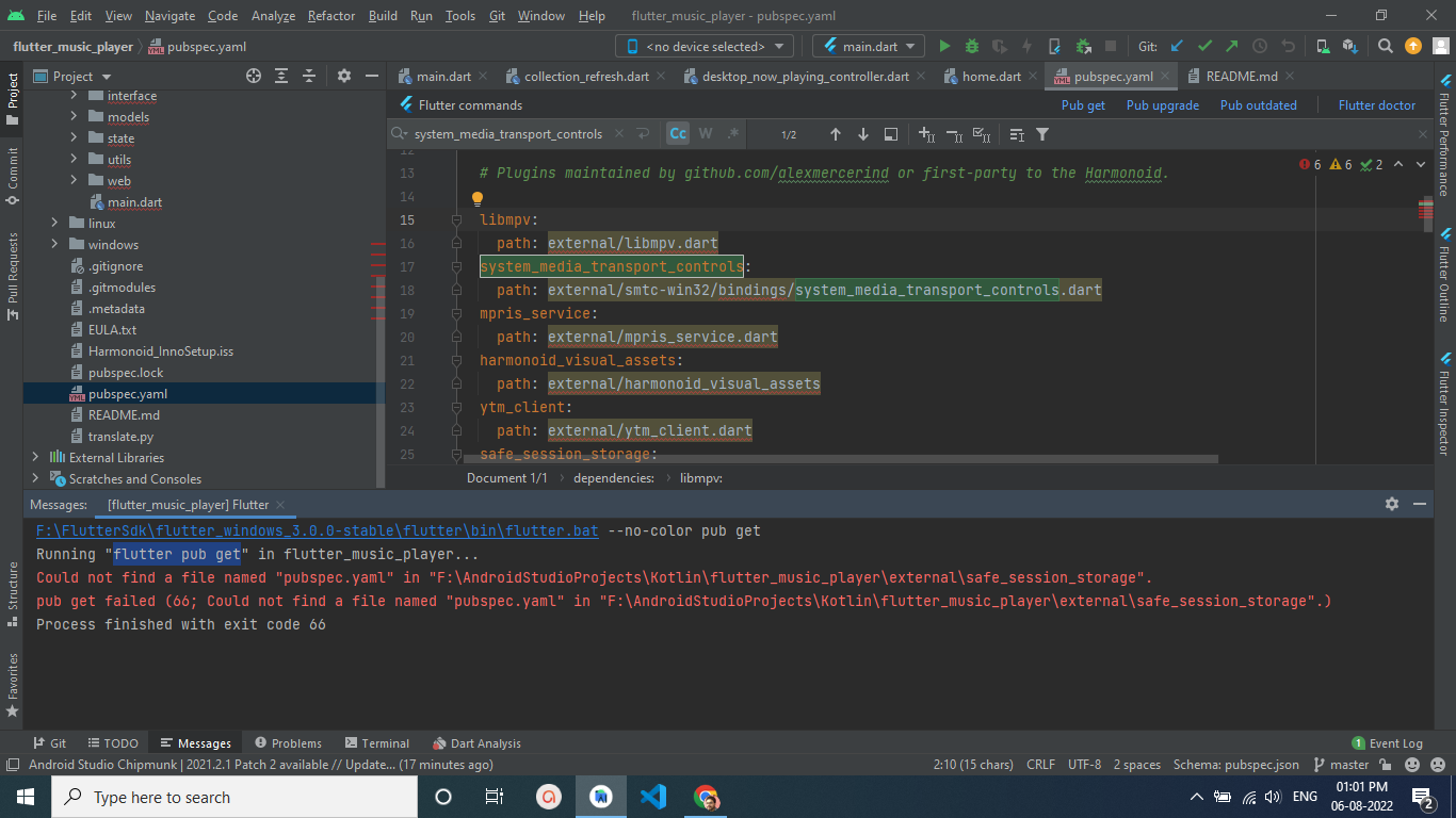 Unable to build due to external plugins related error · Issue #310 · harmonoid/harmonoid · GitHub