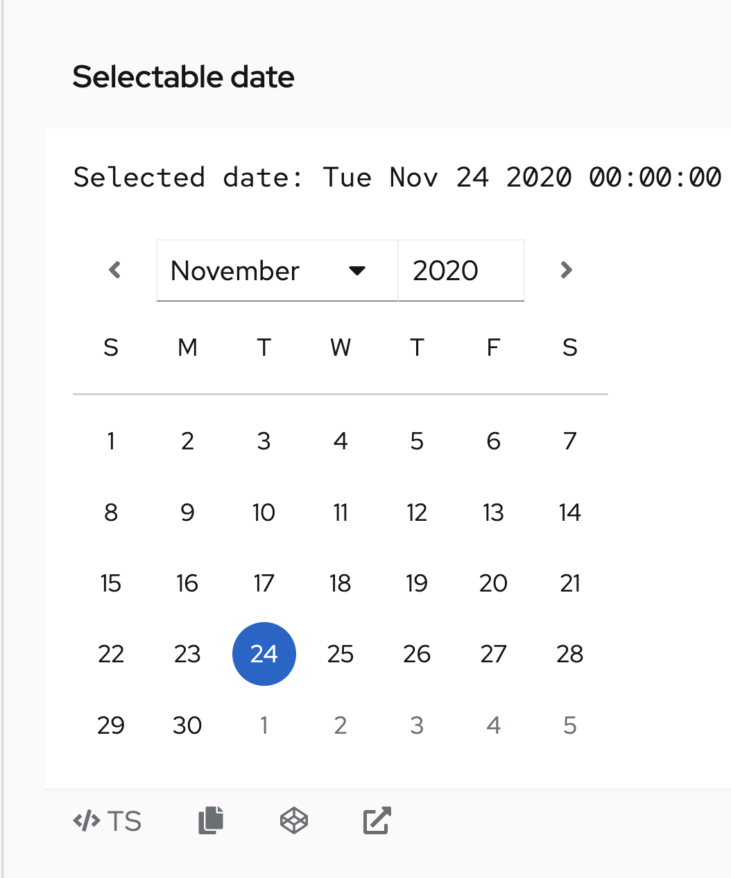 Calendar month has padding that keeps it from aligning with content ...