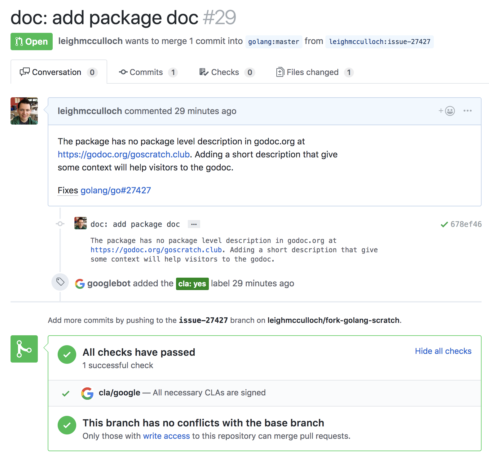 golang google cla checker is reporting incorrectly · Issue #27575 ...