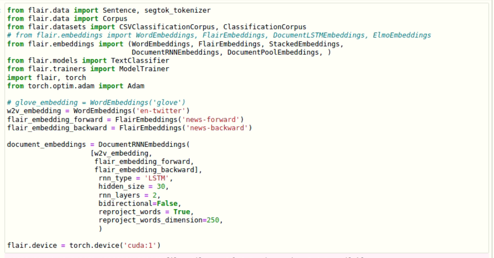 Can we pass in a pre-trained word embeddings (i.e. Flair/FastText) in the ...