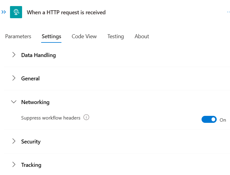 HTTP trigger settings allows to suppress workflow headers but saving fails: ValueNotSupported ...