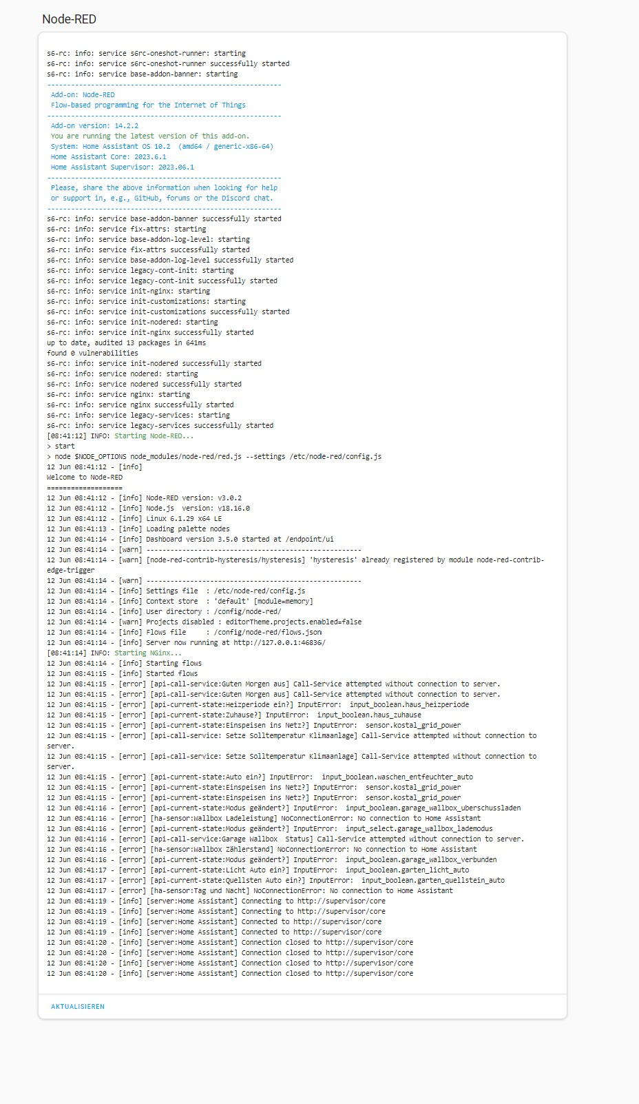After Update Core 2023.6.1 or 2023.6.2 Node Red connection to HA failed · Issue #94968 · home ...