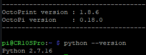 Python --version shows 2.7.16 on fresh image? · Issue #68 · cp2004/Octoprint-Upgrade-To-Py3 · GitHub