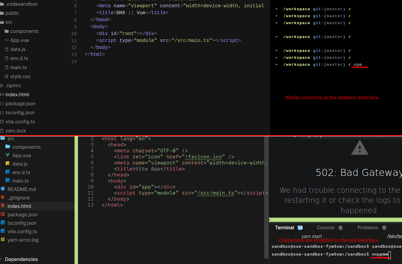 Custom terminal shows, double characters while typing · Issue #6524 ...