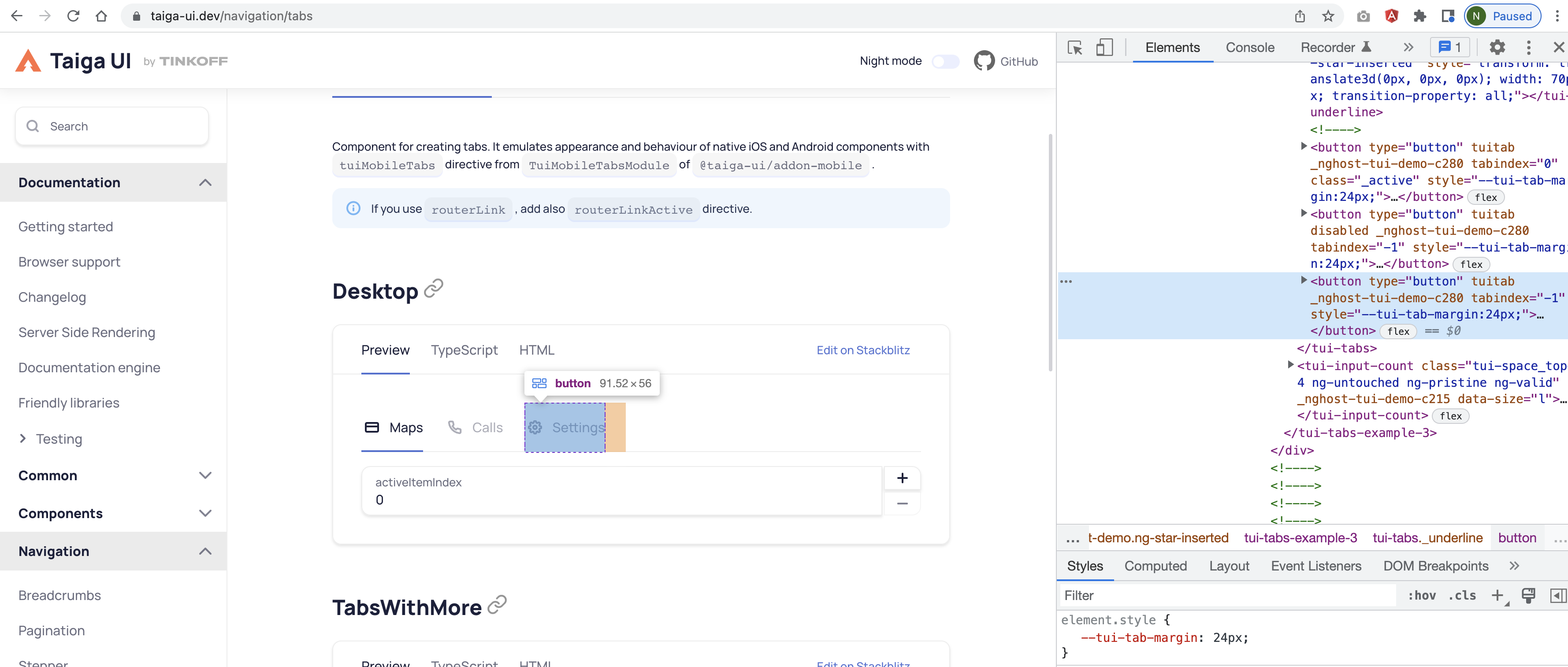 🐞 - `Tab` redundant `margin-right` after the last tab · Issue #2002 · taiga-family/taiga-ui · GitHub
