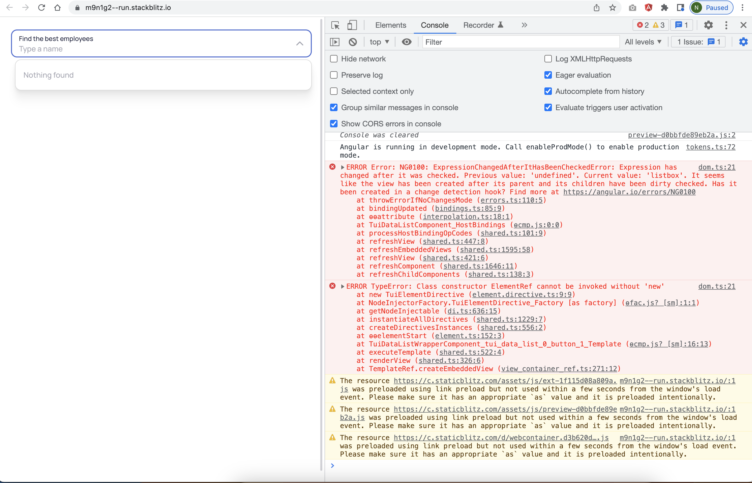 📚 - `Combobox` examples don't work in Stackblitz · Issue #3072 · taiga-family/taiga-ui · GitHub