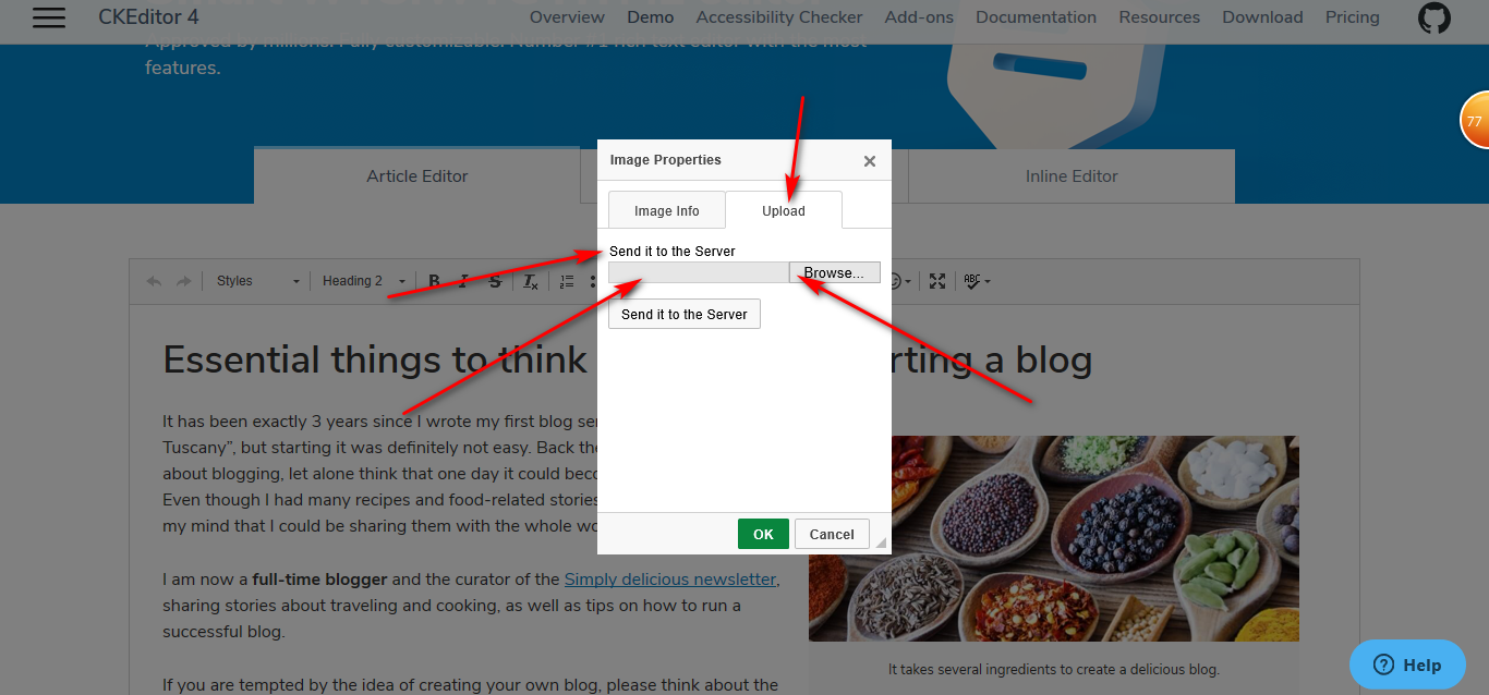 4x Request Ckeditor Upload Image Directly From Computer Not El Finder Connector · Issue