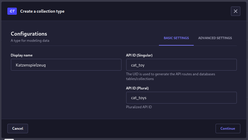 API ID resets when switching to Advanced Settings on Collection Type creation · Issue #17658 ...