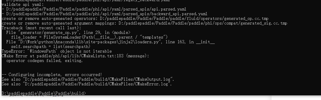 Windows Develop分支从源码编译 Cmake报错 · Issue 44942 · Paddlepaddlepaddle · Github