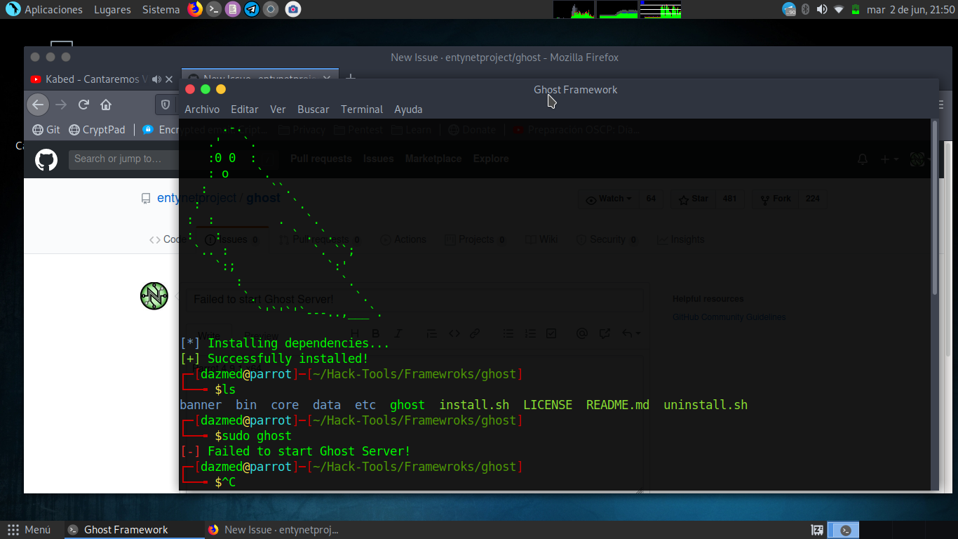 Failed to start Ghost Server! · Issue #119 · EntySec/Ghost · GitHub