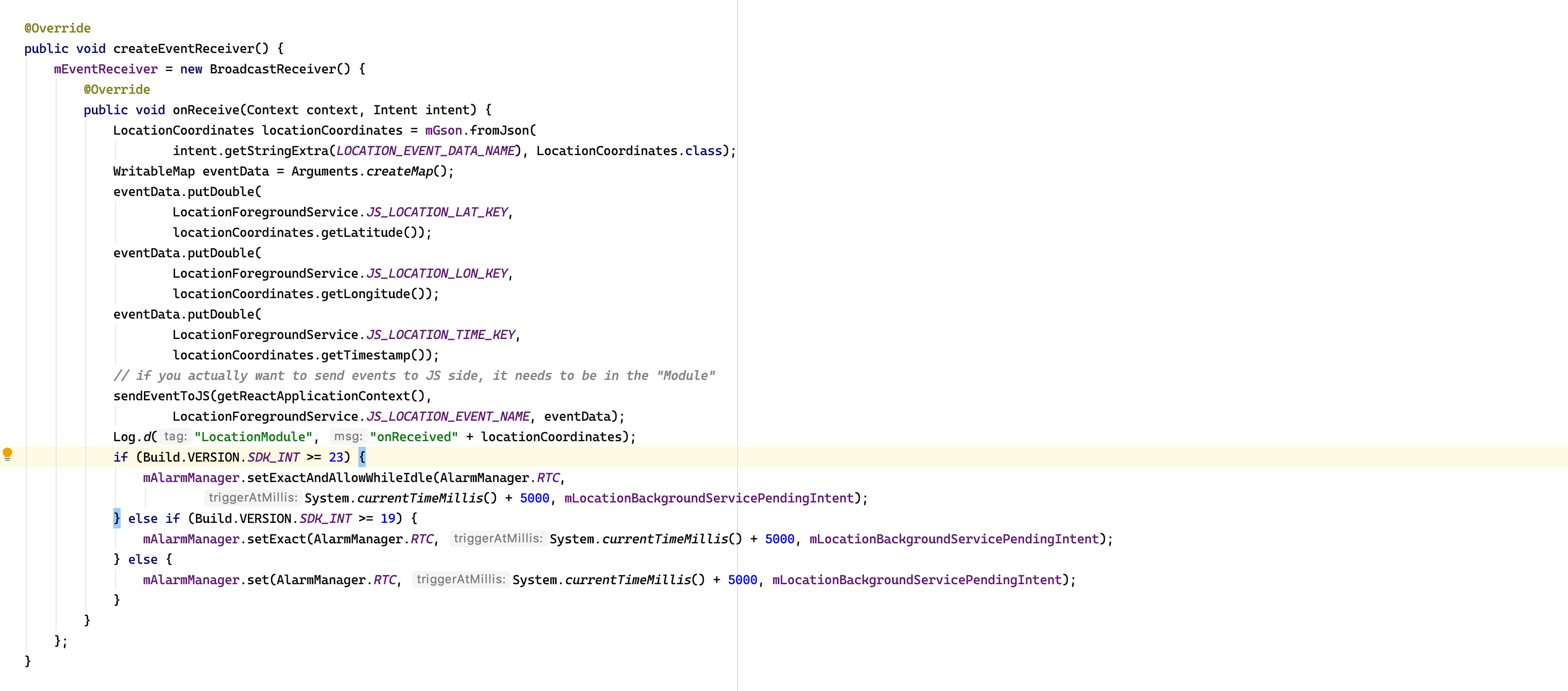 AlarmManager.setRepeating not works on idle · Issue #10 · comoser/rn-background-location · GitHub