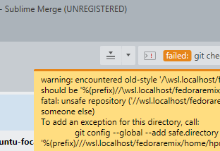 All git command didn't compatible with code on WSL · Issue #1543 · sublimehq/sublime_merge · GitHub