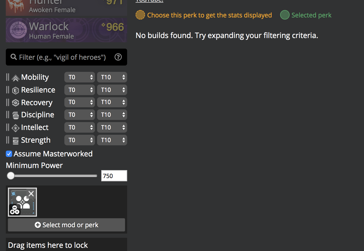 Selecting Powerful Friends class item perk in Loadout Optimizer shows no results · Issue #5080 ...