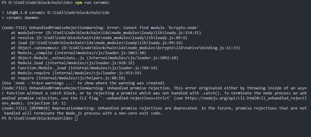 Unhandledpromiserejectionwarning Error Cannot Find Module Bcrypto Node · Issue 895