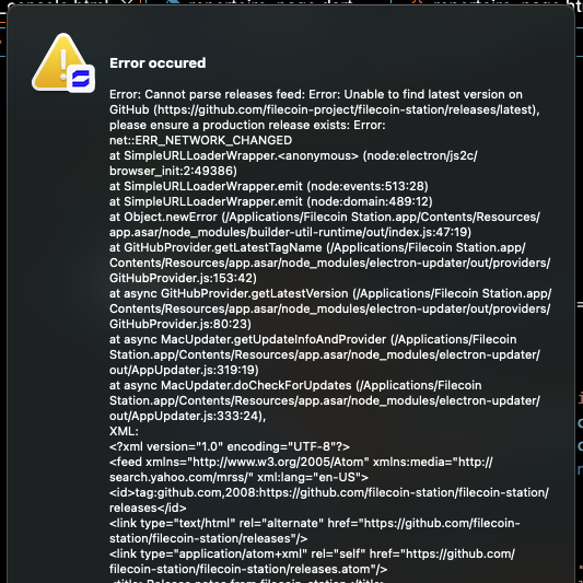 Error `cannot Parse Releases Feed Error Unable To Find Latest Version On Github Error