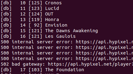 Occasional HTTP 500 and 502 errors · Issue #291 · HypixelDev/PublicAPI · GitHub