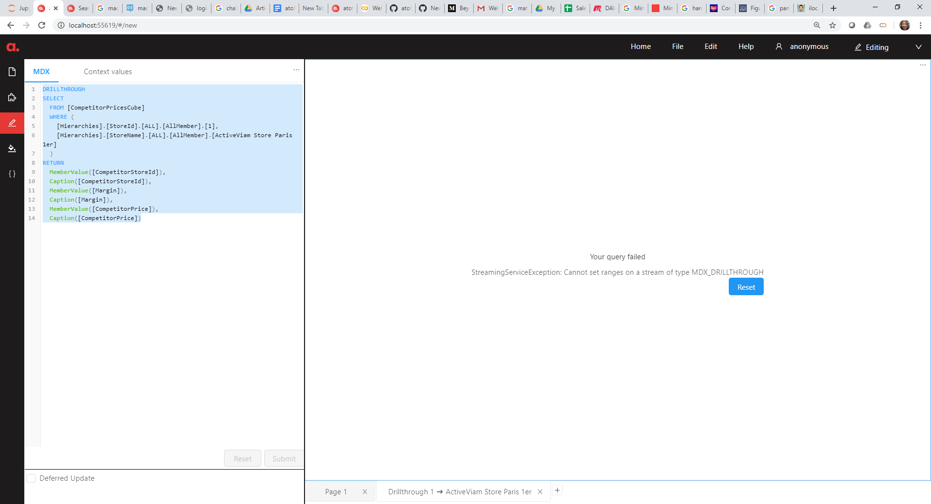 Drillthrough - StreamingServiceException: Cannot set ranges on a stream of type MDX_DRILLTHROUGH ...