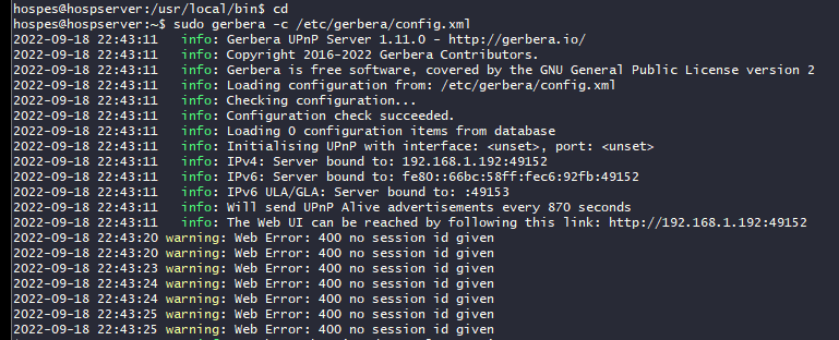 Web Error: 400 no session id given · Issue #2392 · gerbera/gerbera · GitHub