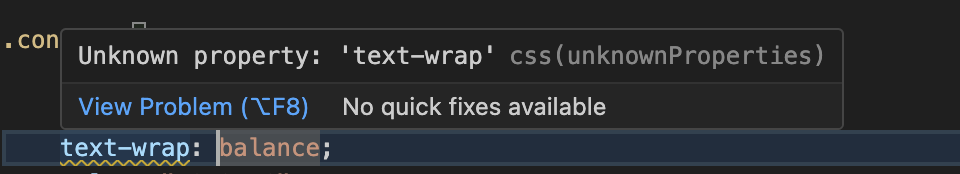 [css] text-wrap: balance is css(unknownProperties) · Issue #191458 ...