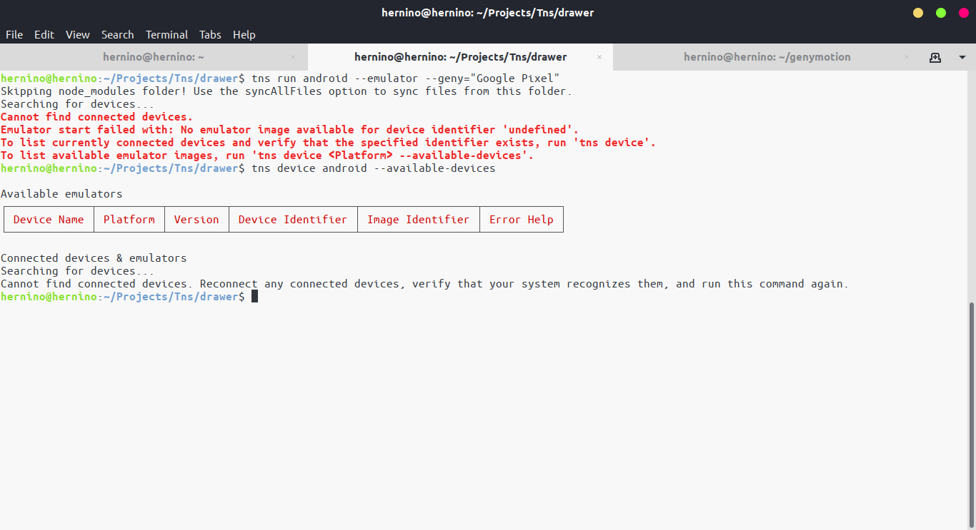 Cant Get The Emulator To Work Despite The Tns Doctor Showing Everything Is Fine · Issue 7176