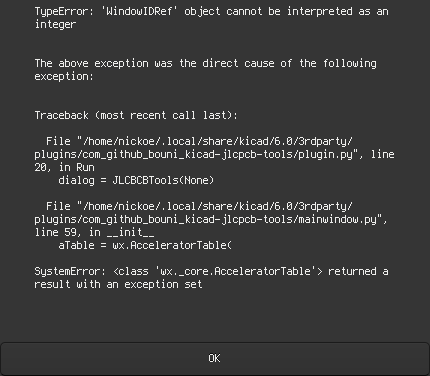 Exception when trying to use the tool · Issue #87 · Bouni/kicad-jlcpcb-tools · GitHub