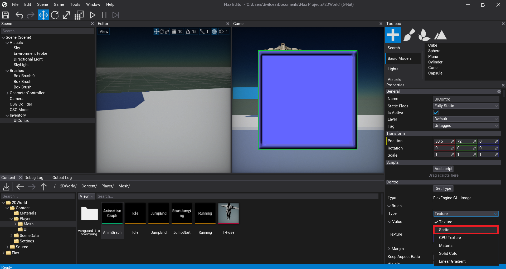 Crash when selecting Sprite from the Type dropdown box in UI · Issue #156 · FlaxEngine ...