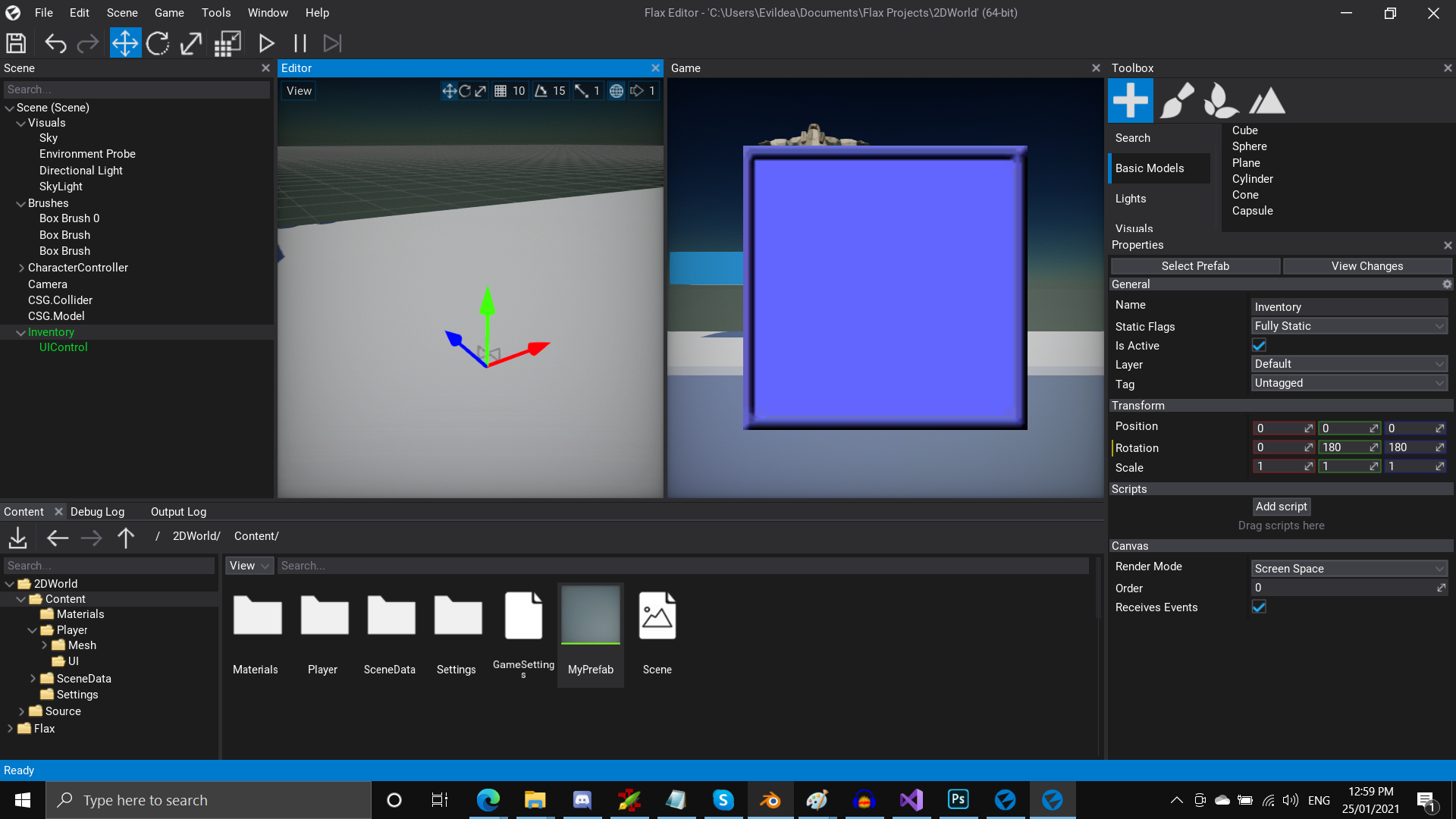 Can't view UI in Prefab or Editor when in Screen Space · Issue #157 · FlaxEngine/FlaxEngine · GitHub
