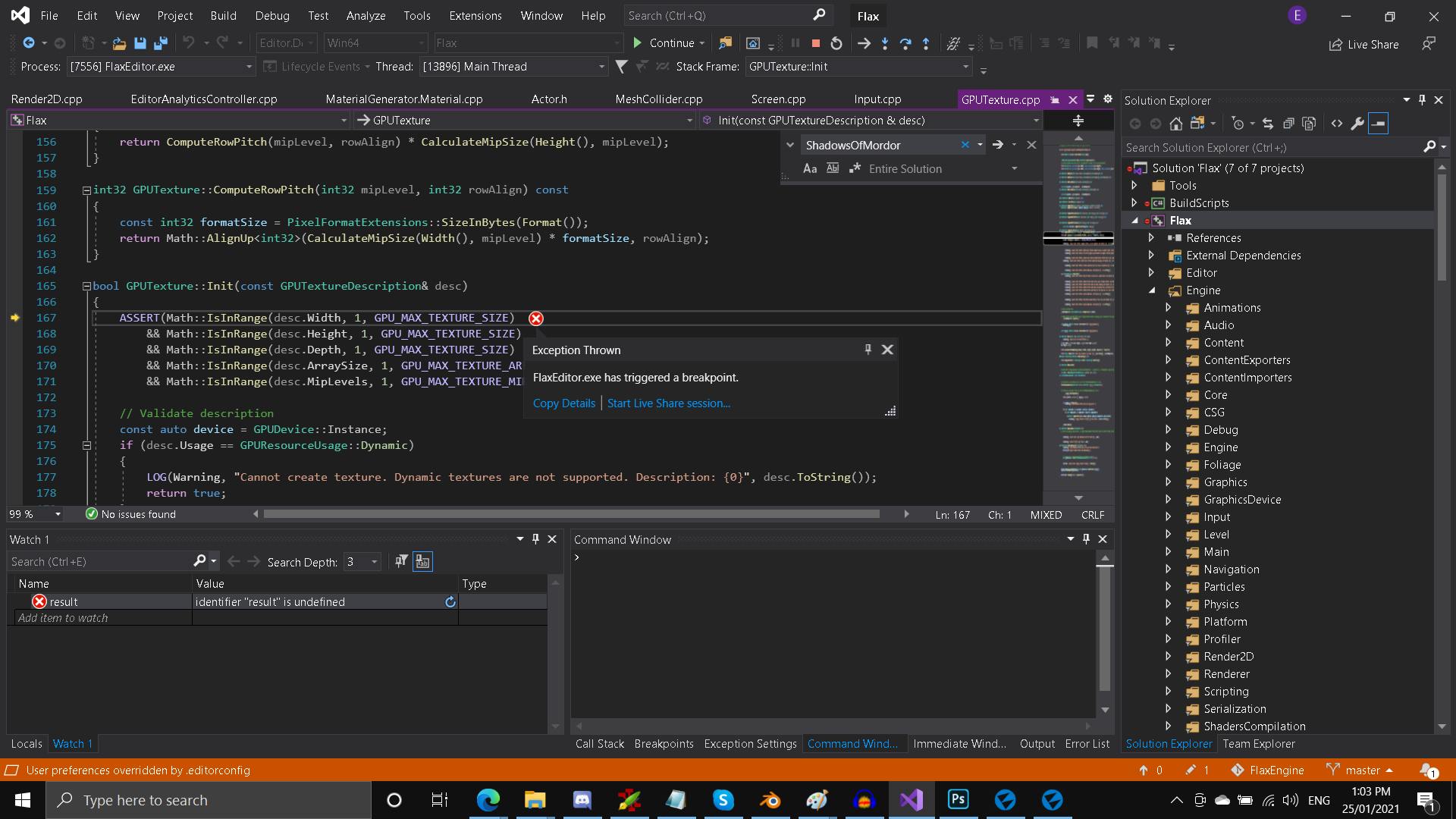 Editor sometimes crashes when dragging bars. · Issue #158 · FlaxEngine/FlaxEngine · GitHub