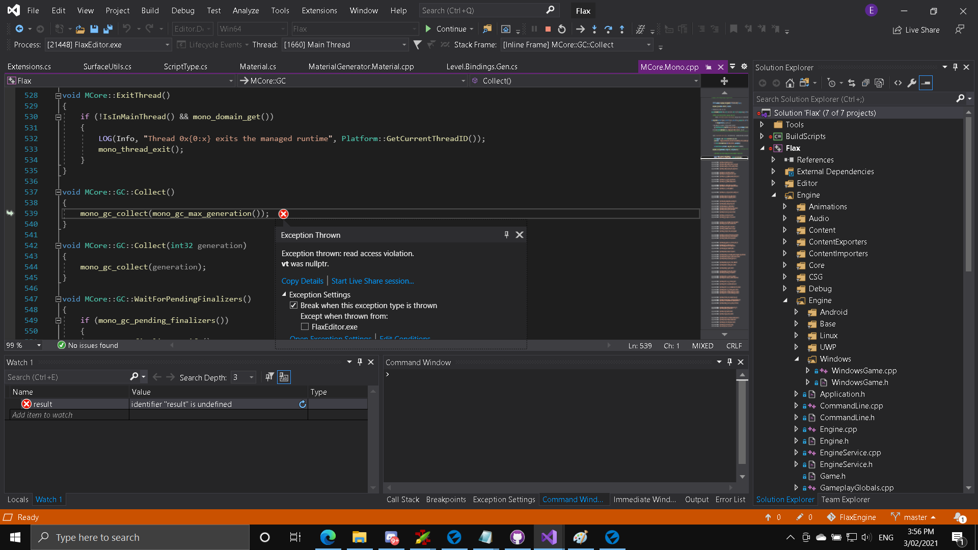 Flax Engine Crashed when updating C# Script · Issue #199 · FlaxEngine/FlaxEngine · GitHub