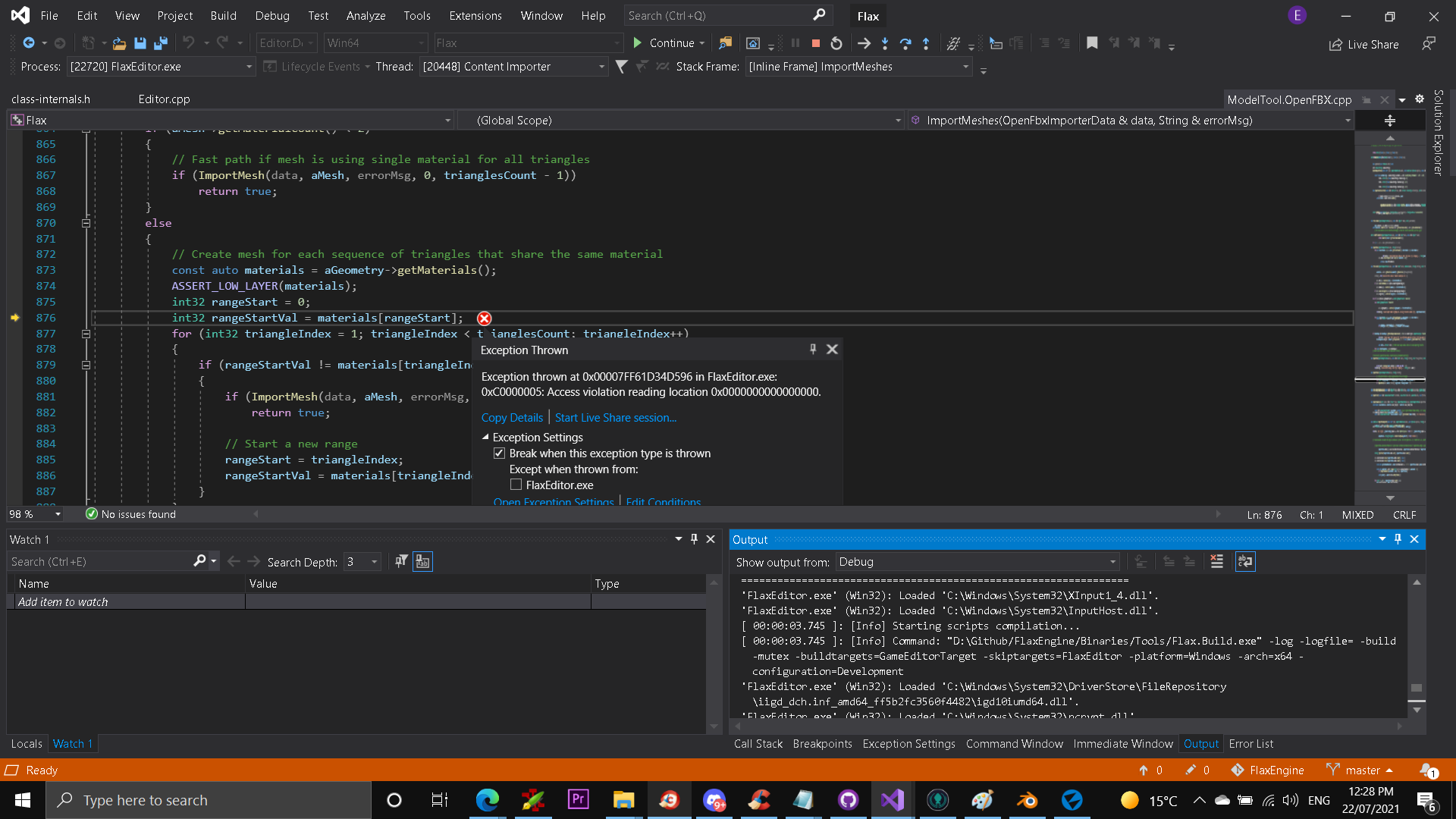 Crash on importing model into Flax · Issue #572 · FlaxEngine/FlaxEngine · GitHub
