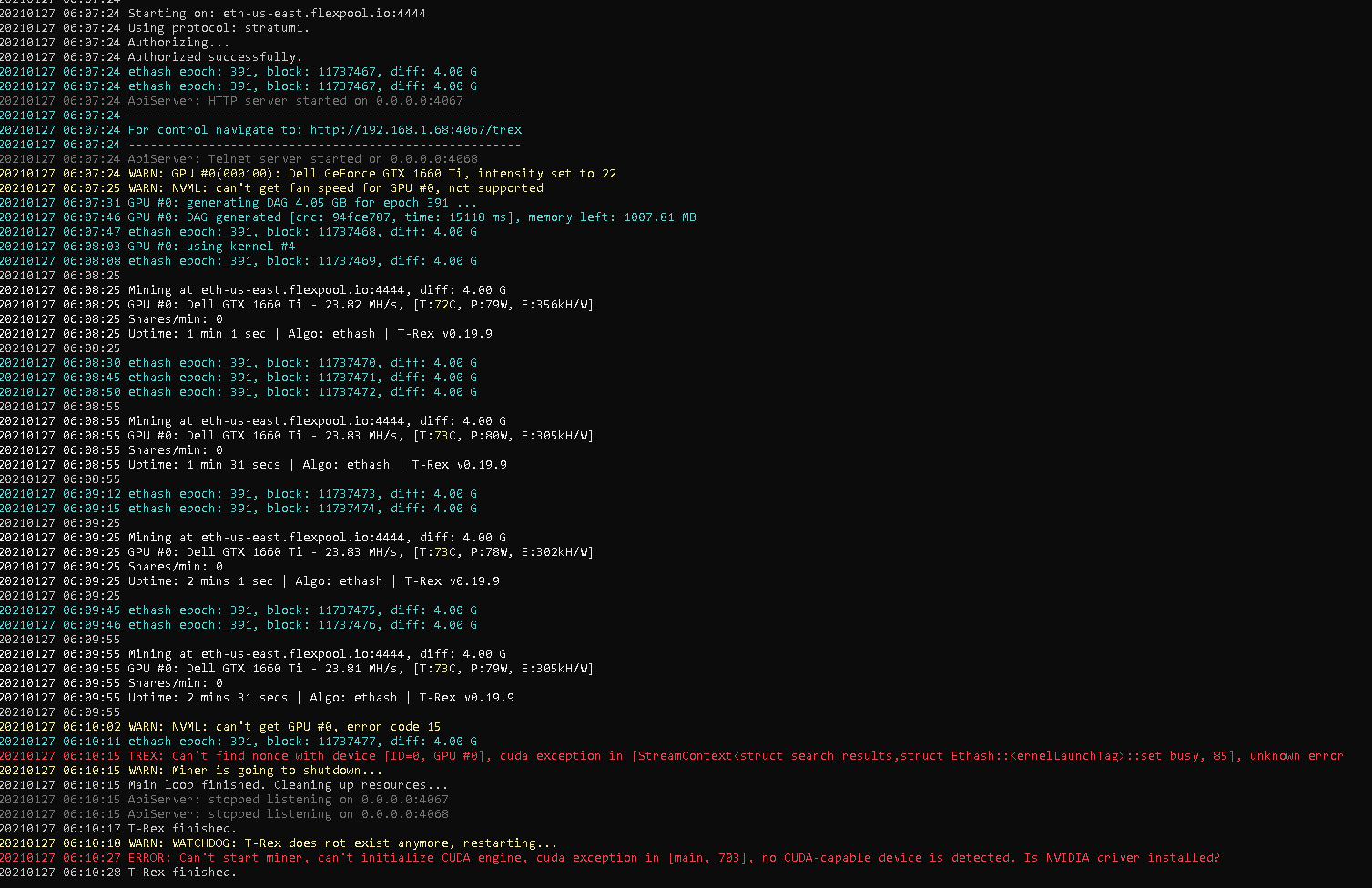 T-Rex error with GeForce 1660 Ti - Pool agnostic · Issue #161 ...