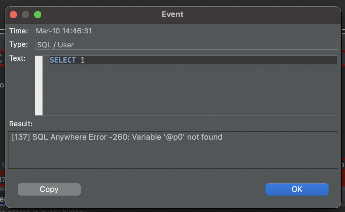 Sybase SQL Anywhere is giving '@p0' error · Issue #3371 · dbeaver ...