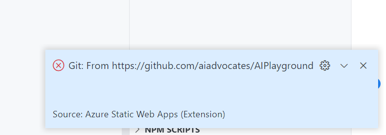 Git codespaces deployment error · Issue #419 · microsoft/vscode-azurestaticwebapps · GitHub