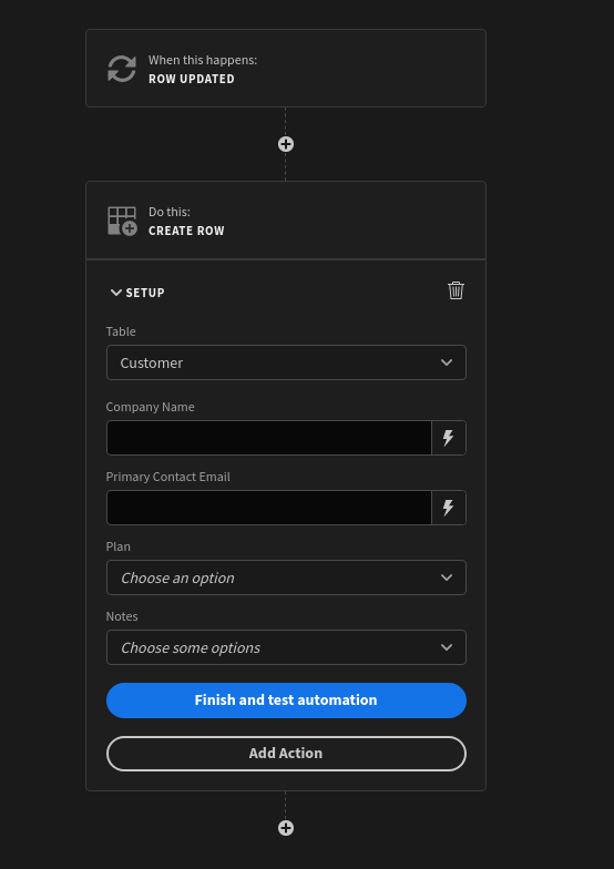 How To Specify Data Values When Using Create Row Or Update Row Option · Budibase Budibase