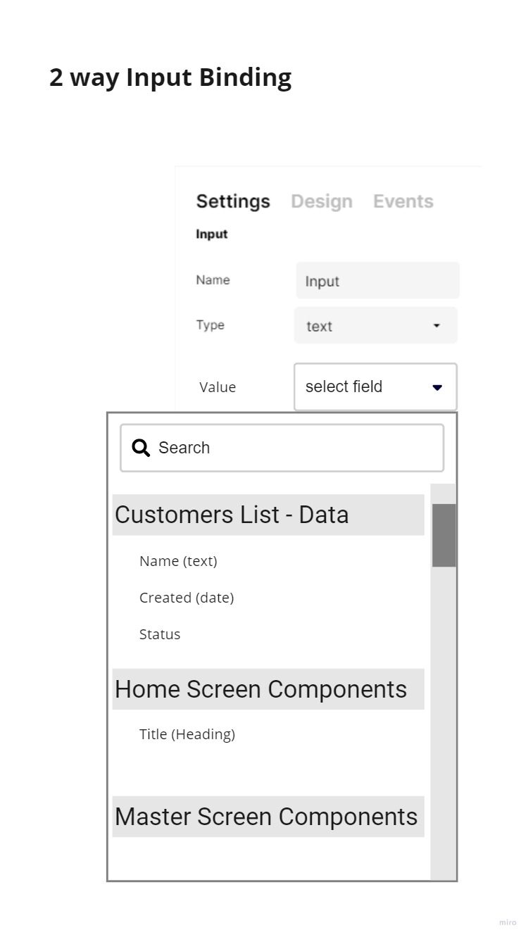 Dropdown in component props panel to bind values to other components · Issue #513 · Budibase ...