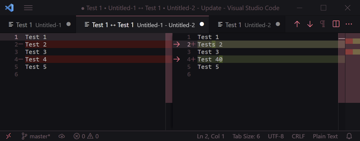 Disable the Compare editor 'Next/Previous Change' buttons if there are no differences · Issue ...