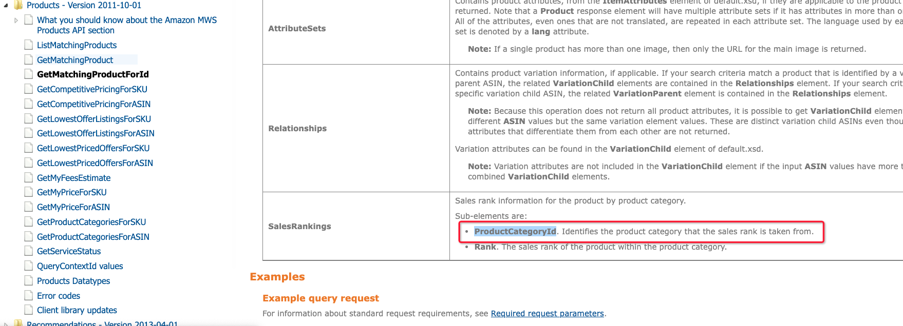 [FEATURE] ItemSalesRank add ProductCategoryId (categoryCode) filed just like MWS api · Issue ...