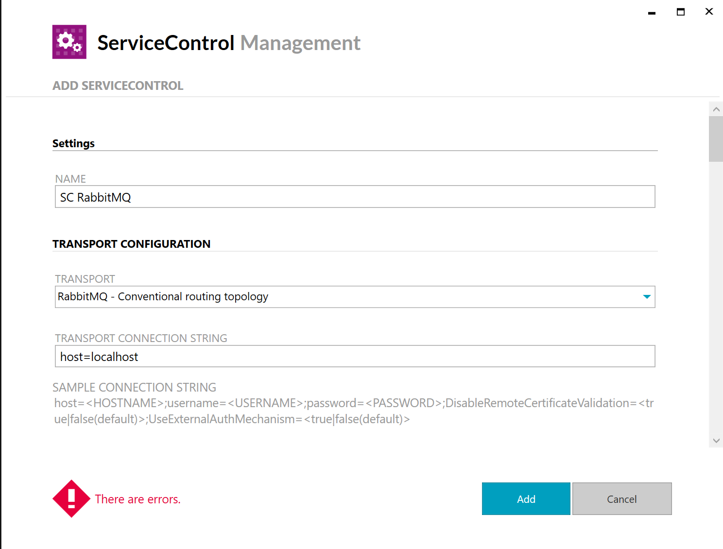Validation Errors Are Not Displayed When Creating New Servicecontrol Instances · Issue 2960