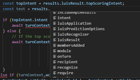 LuisRecognizer lacks complete typing · Issue #682 · microsoft/botbuilder-js · GitHub