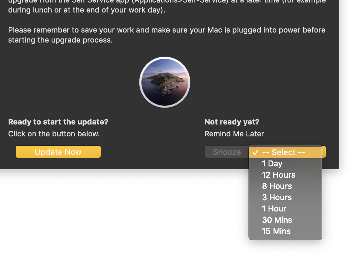 Allow user to choose time of next prompt. · Issue #40 · macadmins/nudge · GitHub