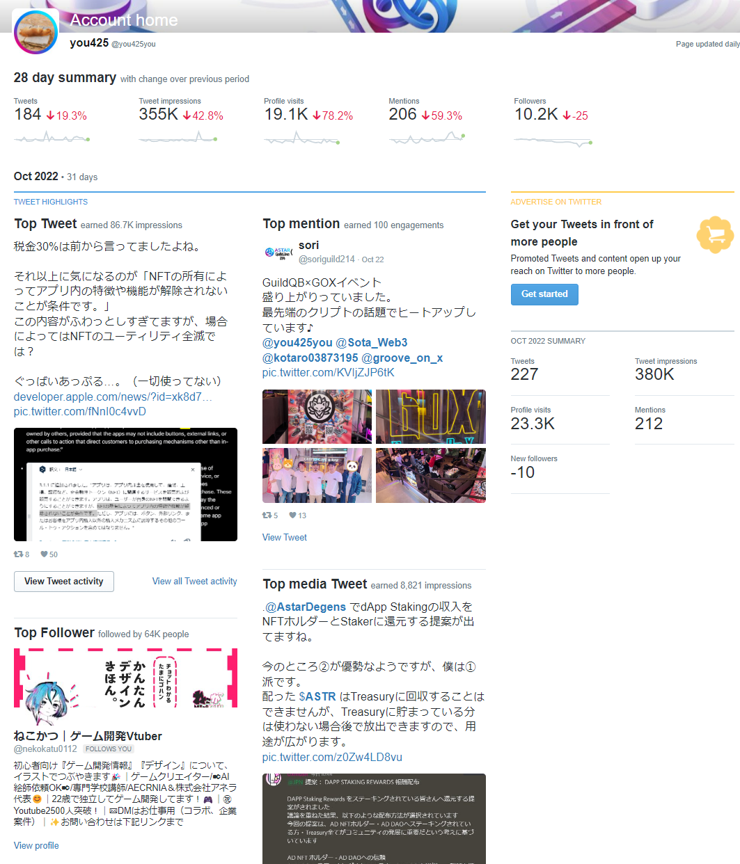 October 2022 Contribution - you425 · Issue #2024 · AstarNetwork/growth-program · GitHub