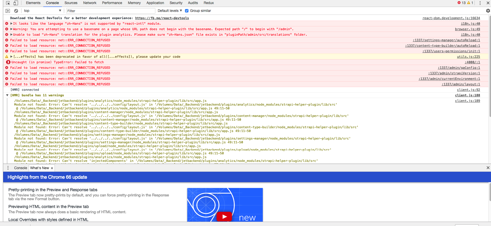 Error when customise admin dashboard · Issue #1116 · strapi/strapi · GitHub