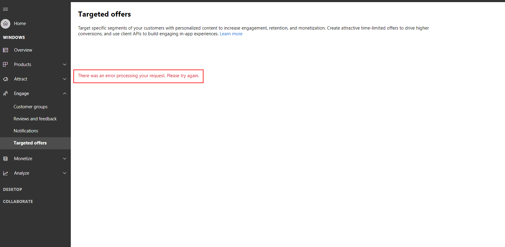 Targeted offers Error · Issue #1944 · MicrosoftDocs/windows-dev-docs · GitHub