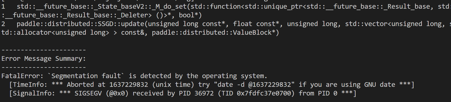 PS异步训练模式下server出现core · Issue #37346 · PaddlePaddle/Paddle · GitHub