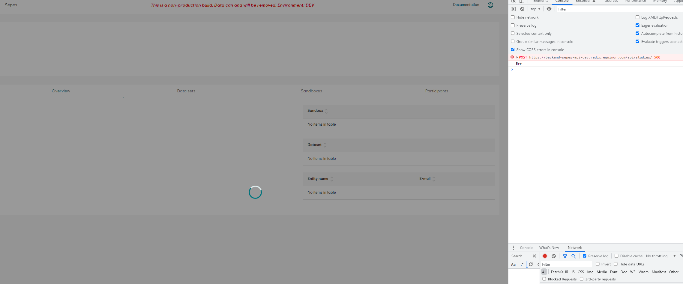 fix: create study error causes infinite loading screen · Issue #1549 · equinor/sepes-web · GitHub