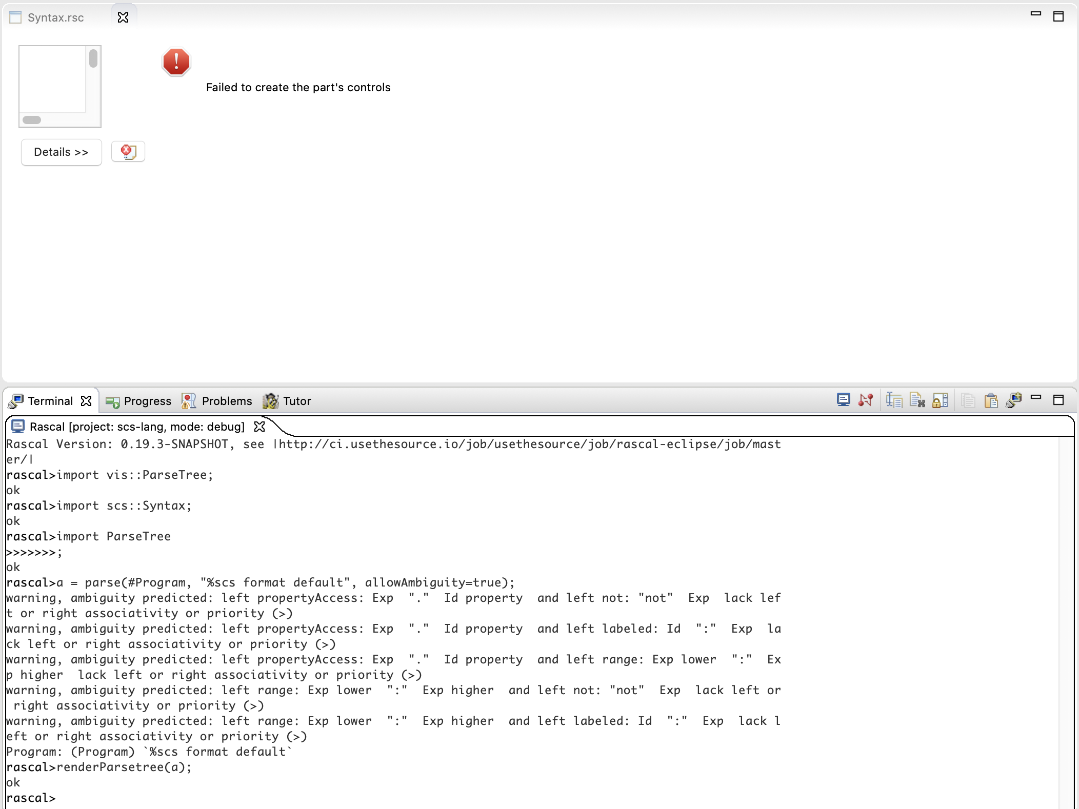 parse tree visualization broken in unstable version · Issue #1472 · usethesource/rascal · GitHub